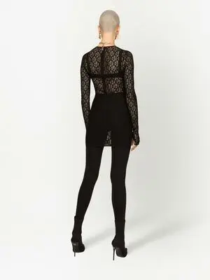 Dolce & Gabbana Dg-logo Tulle Mini Dress