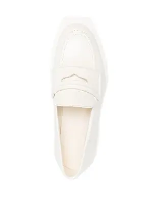 3JUIN Tonal Leather Loafers - White