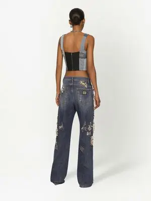 Dolce & Gabbana Distressed Straight-leg Jeans