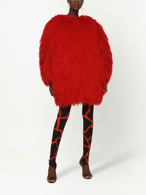 Dolce & Gabbana Single-breasted Faux-fur Coat