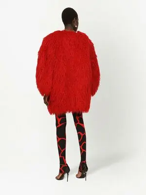 Dolce & Gabbana Single-breasted Faux-fur Coat