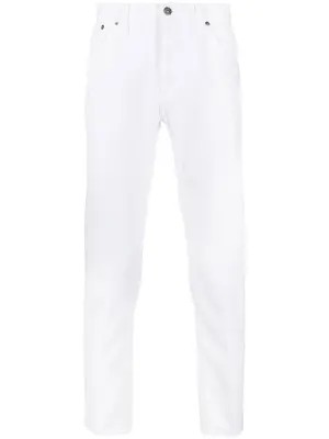 DONDUP Straight Leg Jeans With Orange Lettering Detail