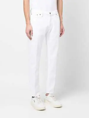 DONDUP Straight Leg Jeans With Orange Lettering Detail