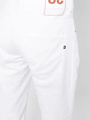 DONDUP Straight Leg Jeans With Orange Lettering Detail