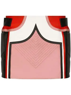Dolce & Gabbana Colour-block Lambskin Miniskirt
