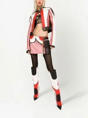Dolce & Gabbana Colour-block Lambskin Miniskirt