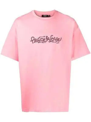 FIVE CM Embroidered-slogan Short-sleeve T-shirt