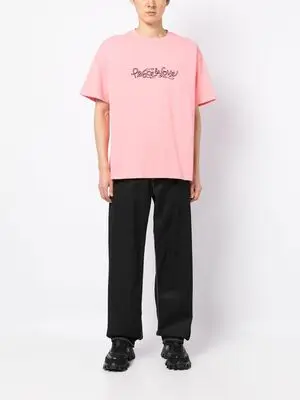 FIVE CM Embroidered-slogan Short-sleeve T-shirt