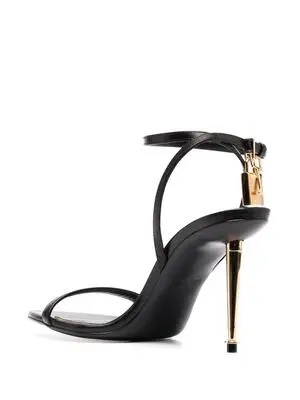 TOM FORD Padlock Leather Sandals - Black