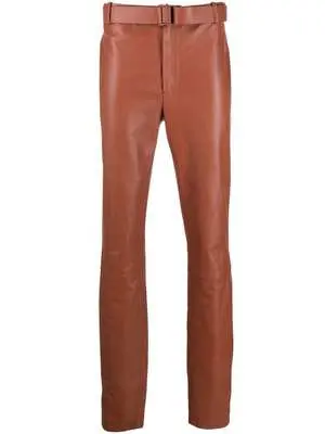 Off-White Lea Buckled Leather Trousers