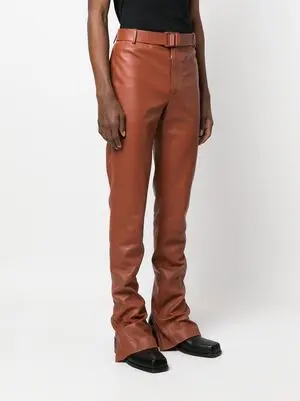 Off-White Lea Buckled Leather Trousers
