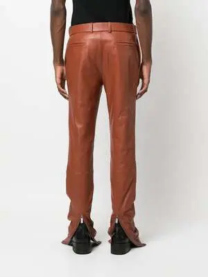 Off-White Lea Buckled Leather Trousers
