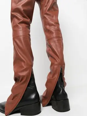 Off-White Lea Buckled Leather Trousers