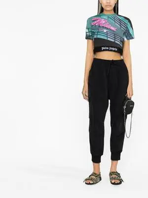 Palm Angels Miami Print Crop T-shirt