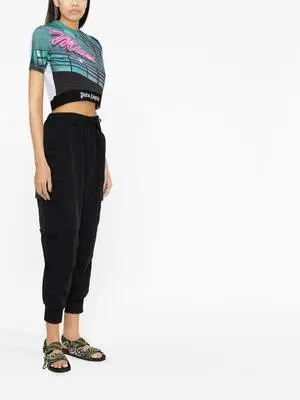 Palm Angels Miami Print Crop T-shirt