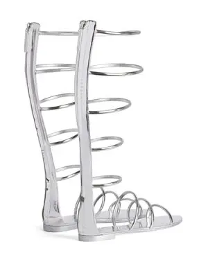 GIUSEPPE ZANOTTI Super Intrigo Gladiator Sandals - Silver