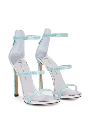 GIUSEPPE ZANOTTI Harmony Glitter Strappy Sandals - Green