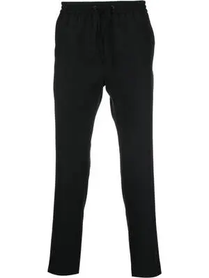 Calvin Klein Drawstring-waist Straight-leg Trousers - Black