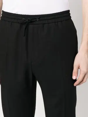 Calvin Klein Drawstring-waist Straight-leg Trousers - Black