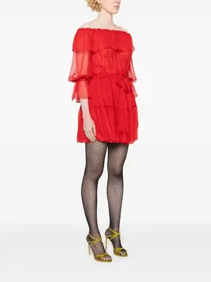 Gucci Off-shoulder Silk Minidress