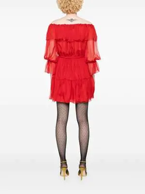 Gucci Off-shoulder Silk Minidress