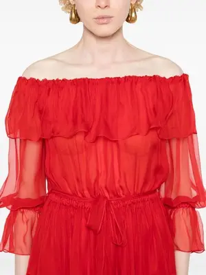 Gucci Off-shoulder Silk Minidress