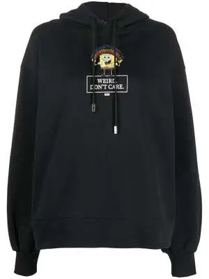 Gcds Graphic-print Cotton Hoodie - Black
