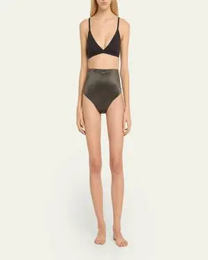 Spanx High-rise Shaping Satin Thong - Silver Moon