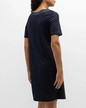 Hanro Cotton Deluxe Short-sleeve Sleepshirt - Black