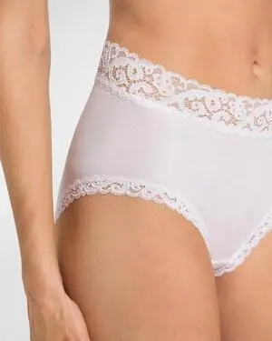 Hanro Moments Lace-trim Full Brief - White