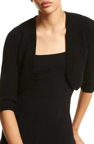 Michael Kors Shaker Stitch Cashmere Shrug 001 Black