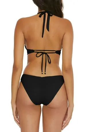 BECCA By Rebecca Virtue Coast Ring Halter Neck Bikini Top - Black