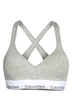 Calvin Klein Modern Collection Cotton Blend Padded Bralette - Grey Heather