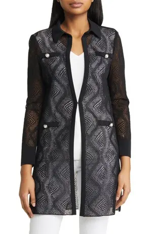 Ming Wang Sheer Lace Jacket