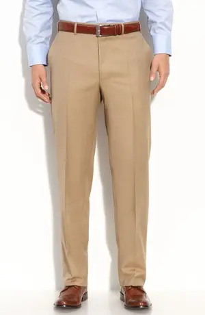 Canali Flat Front Pants For Men