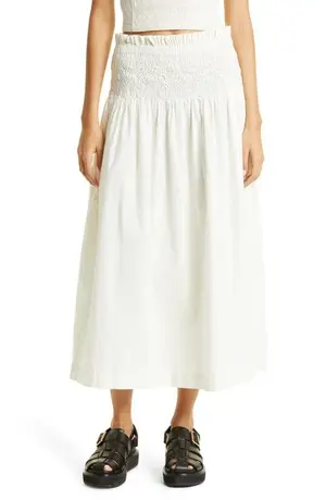 Sea Willa Smock Waist Cotton Skirt