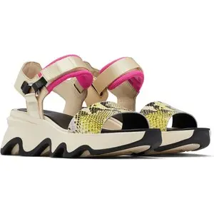 Sorel Kinetic™ Y-strap Sandal Bleached Ceramic/ Fuchsia Fizz