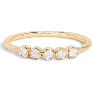 STONE AND STRAND Bezel Diamond Line Ring - 10k Yellow Gold/white Diamond