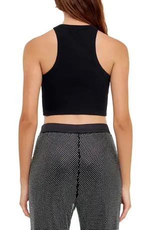 GREY LAB Racerback Crop Tank - Black
