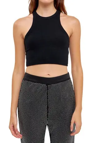 GREY LAB Racerback Crop Tank - Black