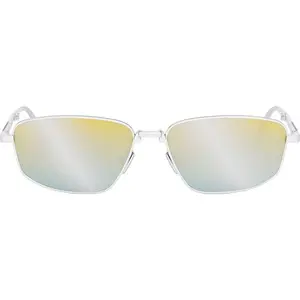 Dior 90 S1u 57mm Pilot Sunglasses - Shiny Palladium/blu Mirror