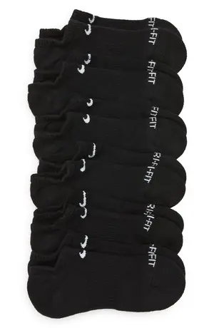 Nike Everyday Plus 6-pack Cushioned No-show Socks - Black/ White