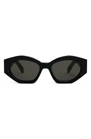 Celine Triomphe 54mm Cat Eye Sunglasses - Shiny Black/smoke