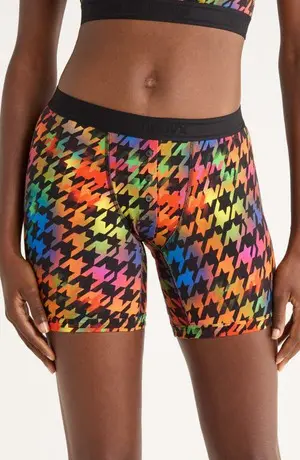 TOMBOYX 6-inch Stretch Cotton Boxer Briefs Rainbow Houndstooth