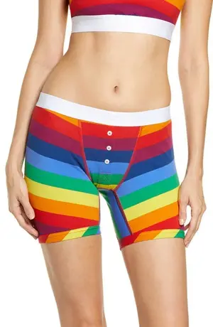 TOMBOYX 6-inch Stretch Cotton Boxer Briefs Rainbow