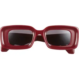 Loewe Anagram Rectangular Sunglasses - Shiny Red / Smoke