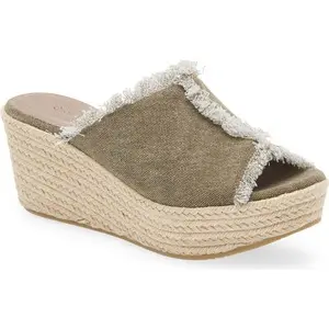 CHOCOLAT BLU Platform Wedge Sandal - Army Linen