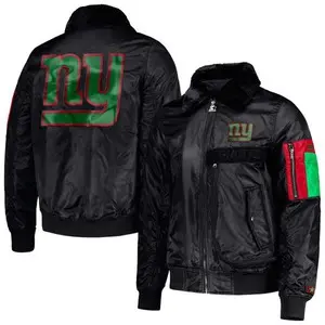 STARTER X Ty Mopkins New York Giants History Month Satin Full-zip Jacket - Black