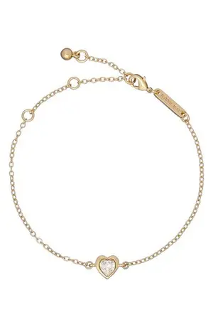 Ted Baker London Hansa Crystal Heart Chain Bracelet - Gold Toneclear Crystal