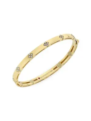 Roberto Coin Love In Verona 18k Yellow Gold & 0.15 Tcw Diamond Bangle Yellow Gold